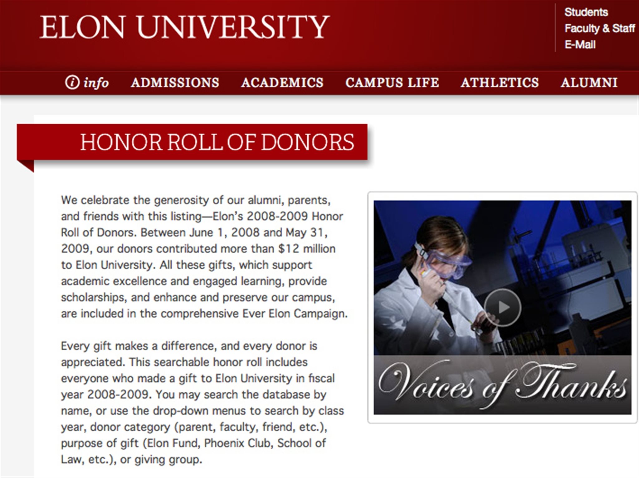 Elon’s benefactors recognized in new online system | Today at Elon ...