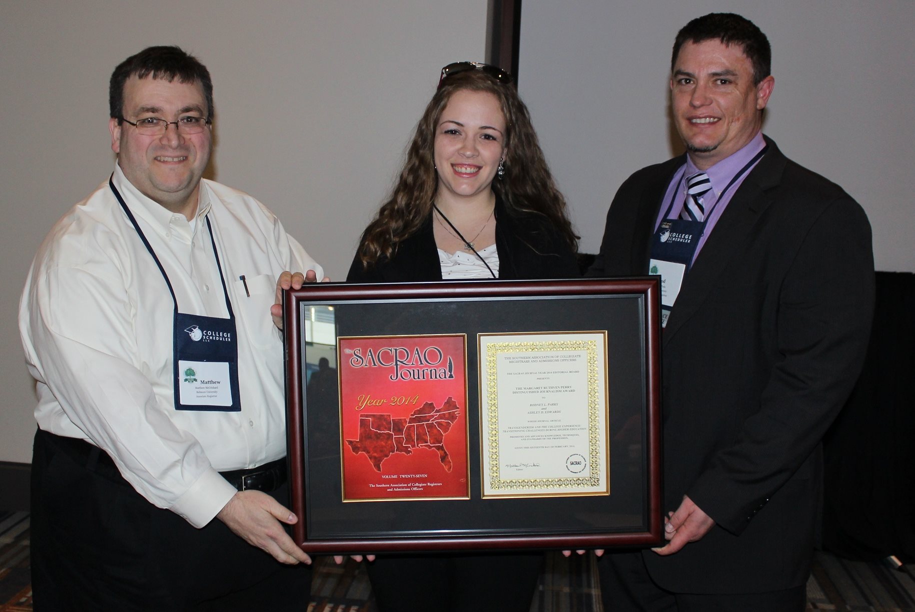 Student, registrar receive Distinguished Journalism Award at SACRAO ...