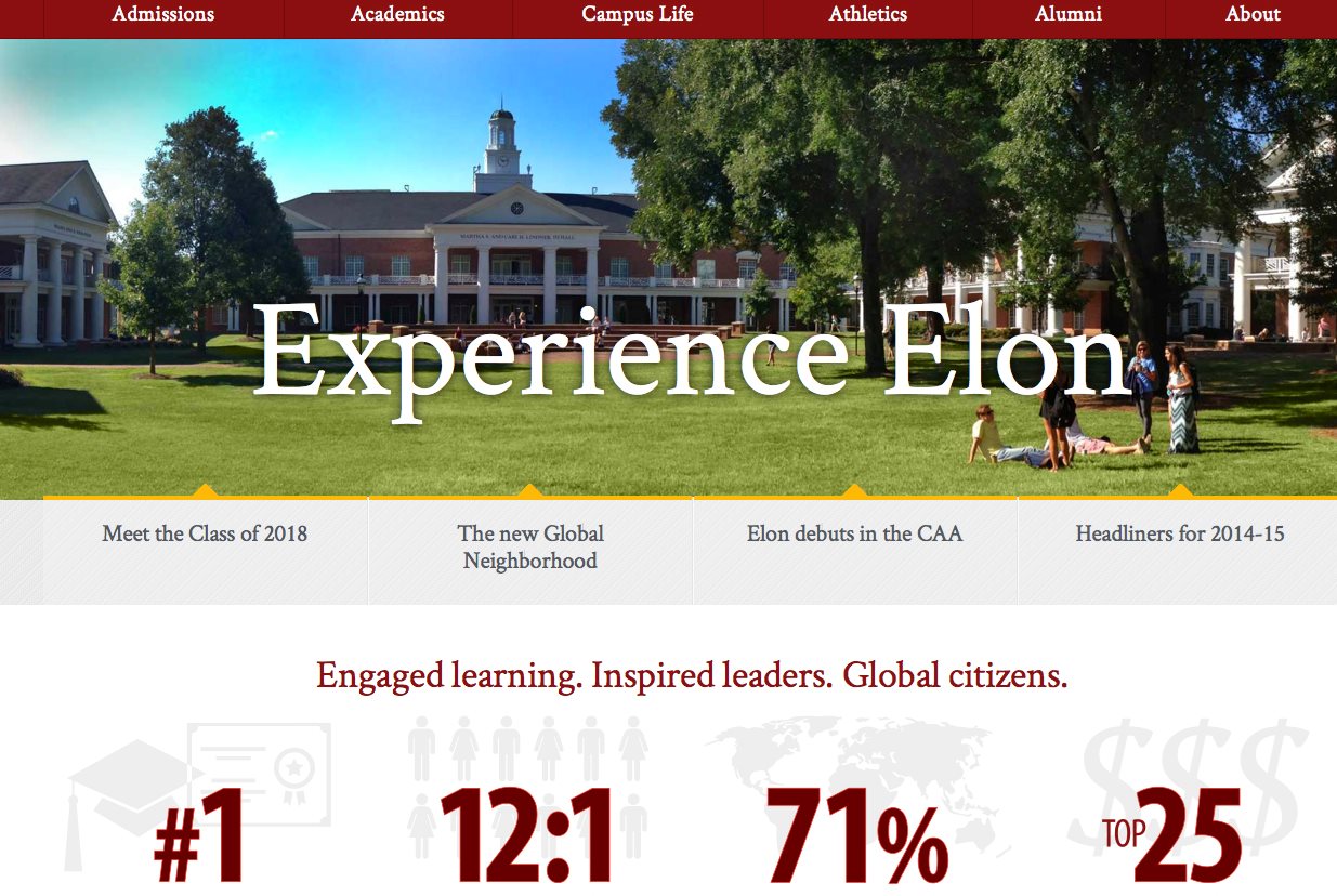 Elon University debuts new home page | Today at Elon | Elon University