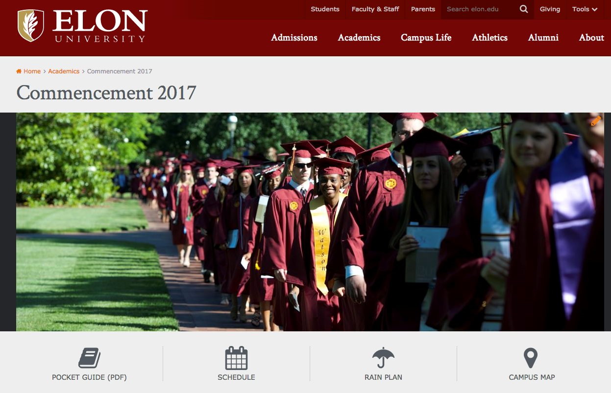 Elon Commencement 2017 information | Today at Elon | Elon University