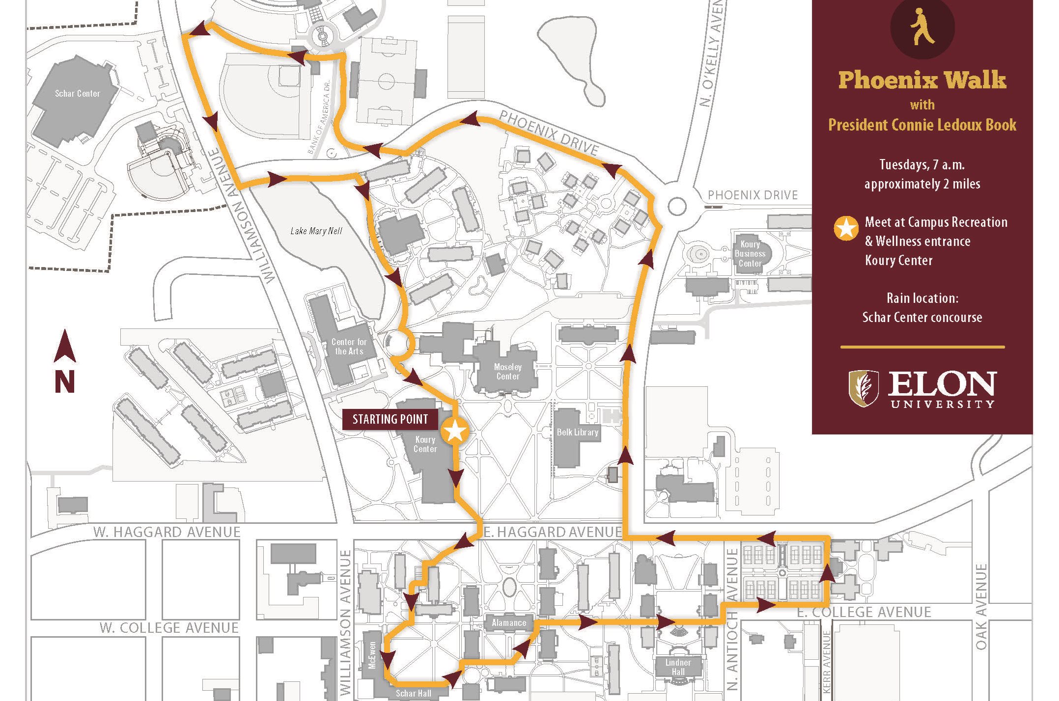 Phoenix Walk Tuesdays with President Book | Today at Elon | Elon University
