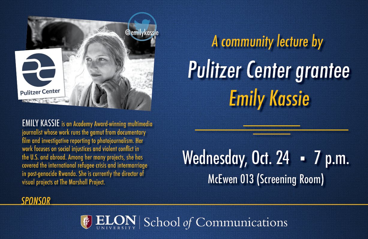 Pulitzer Center community lecture – Oct. 24 | Today at Elon | Elon ...
