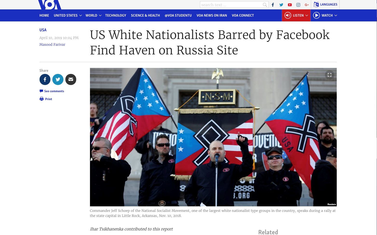 Voice of America segment on white nationalists features insights from ...