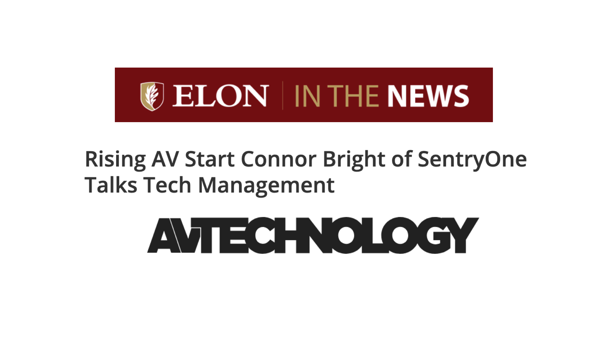 Connor Bright ’20 spotlighted in AVTechnology article about budding ...