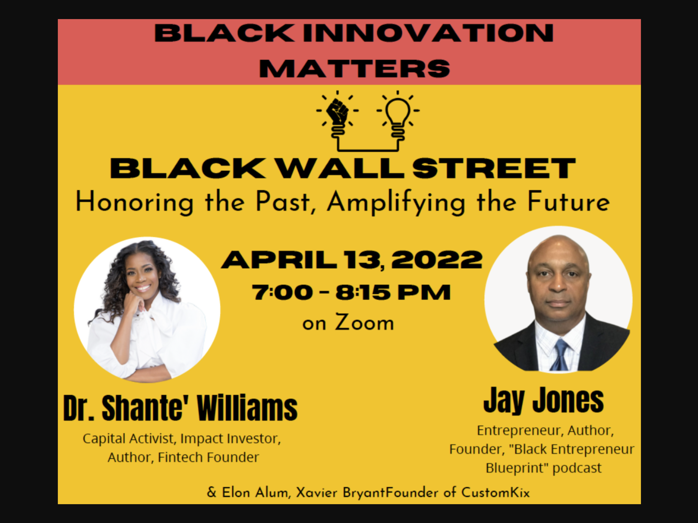 Black Innovation Matters event on April 13 to focus on ‘Black Wall ...