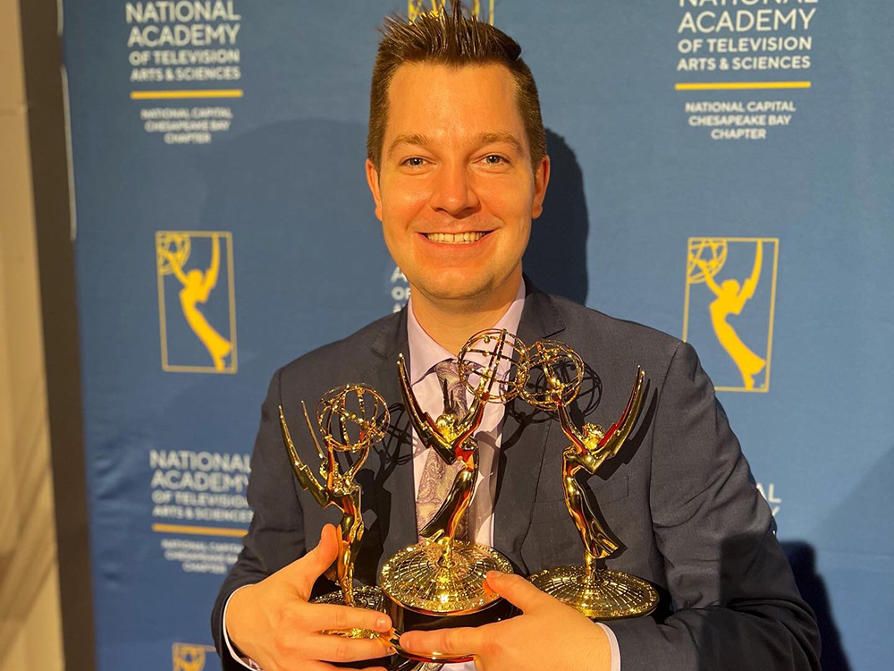 Jeff Ackermann ’14 collects three Capital Emmy Awards | Today at Elon ...