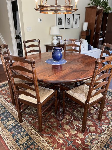 Elon University / Today at Elon / Gorgeous round dining table and 6 chairs