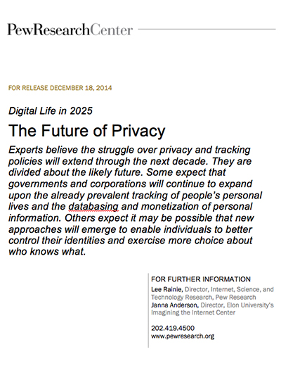 The 2014 Survey: Security, liberty, and privacy in 2025 – Imagining the ...