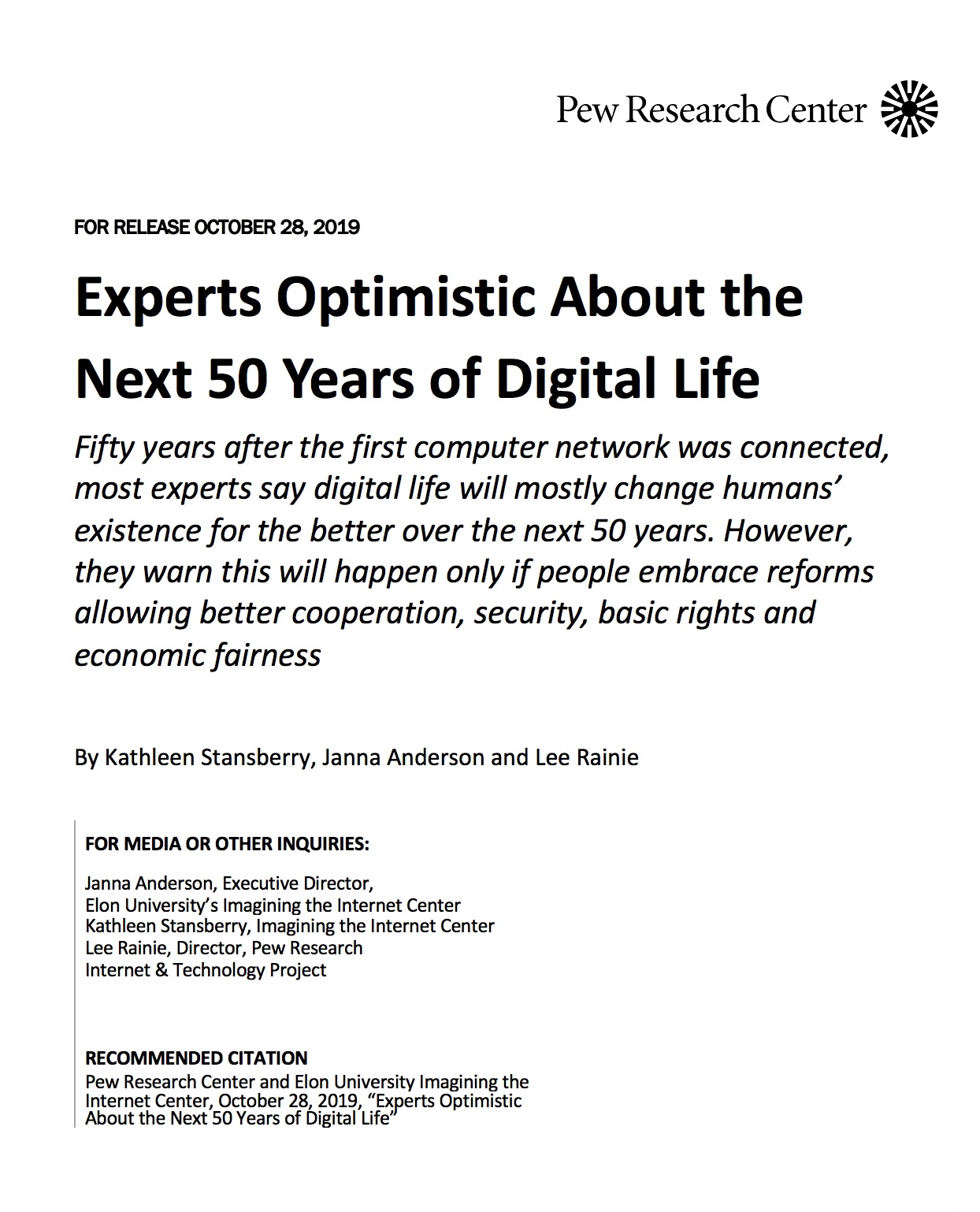 Survey X: The Next 50 Years of Digital Life – Imagining the Internet
