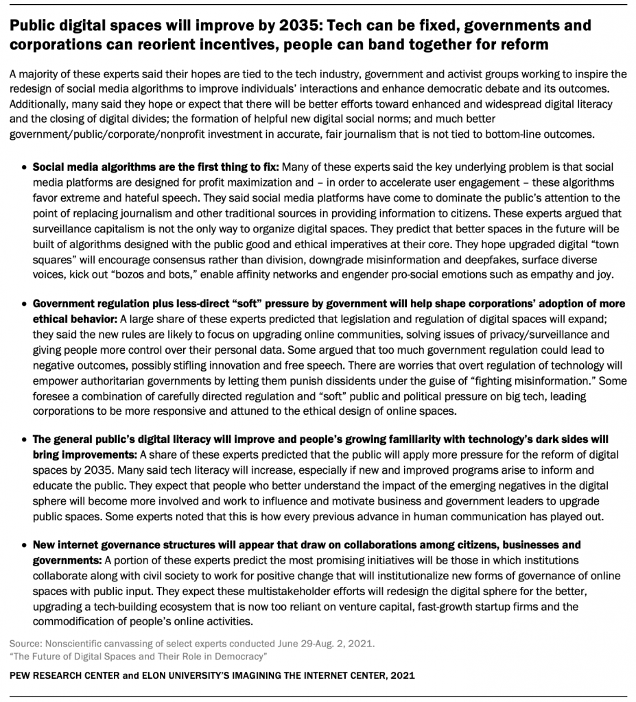 Improving Digital Public Forums’ Role in Democracy – Imagining the Internet